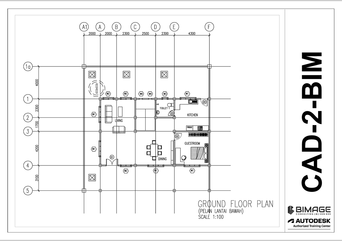 CAD 2 BIM 3 - Cad to BIM sample - Mechanical Engineering - A1 A B C D E ...