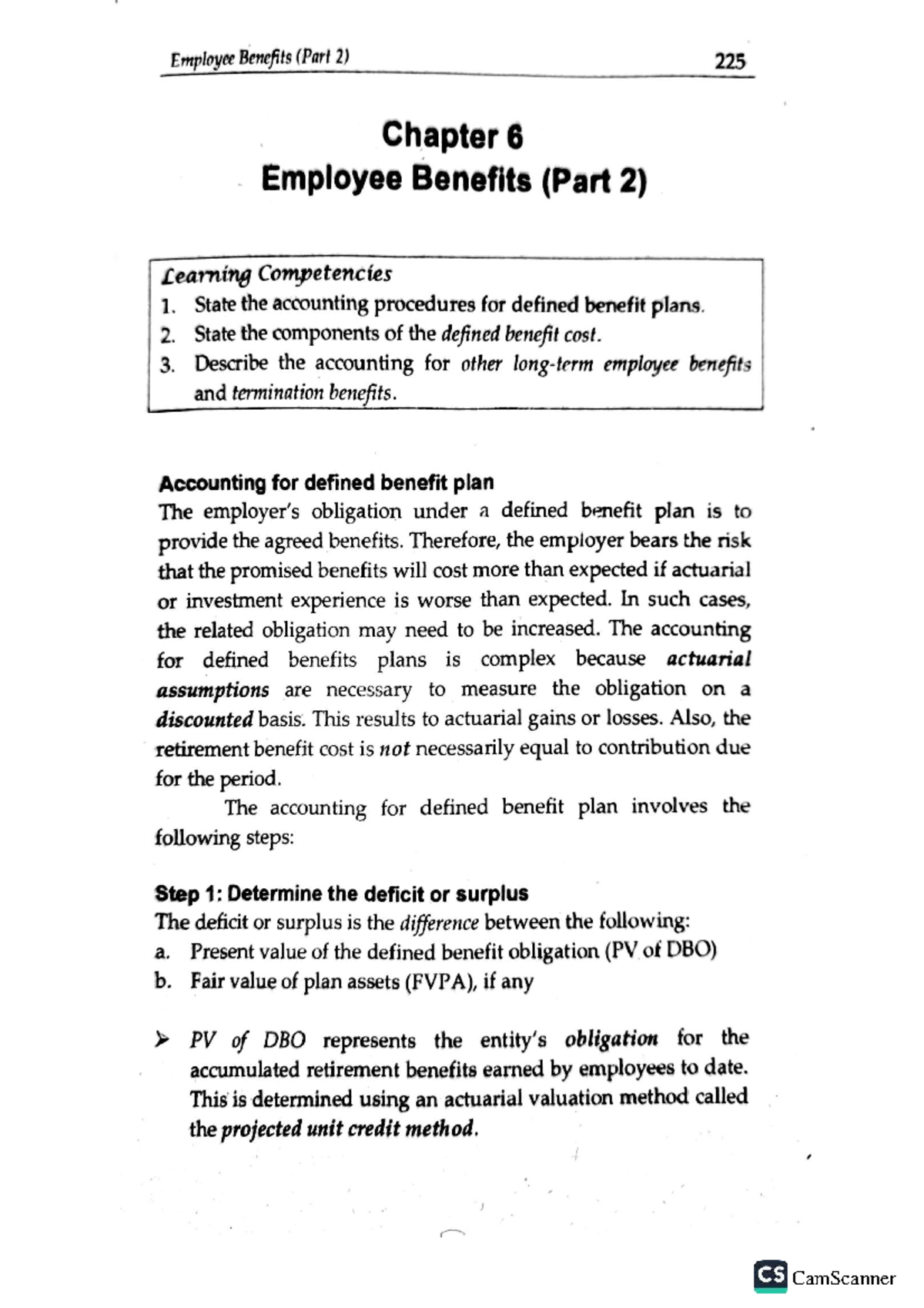 CS 225 Chapter 6: Employee Benefits - Accounting Procedures and Costs ...
