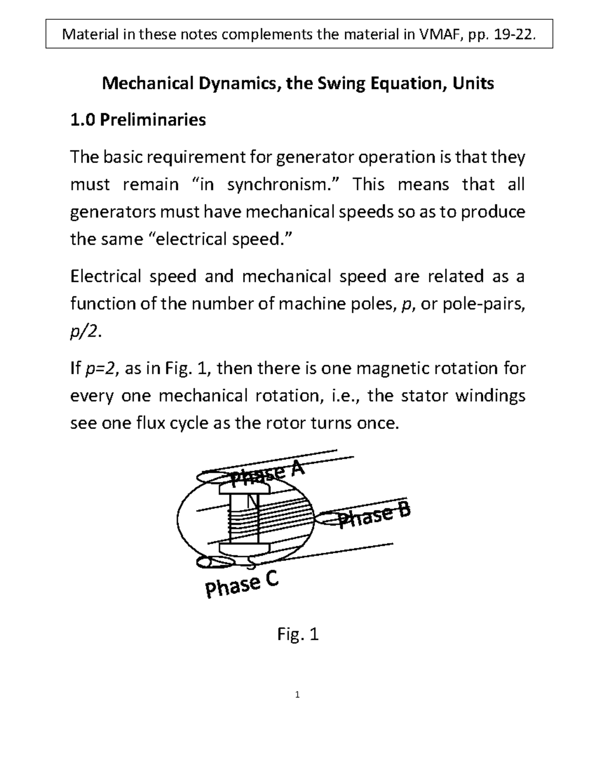 Swing Equation Analysis - VMAF Mechanical Dynamics Notes - Studocu