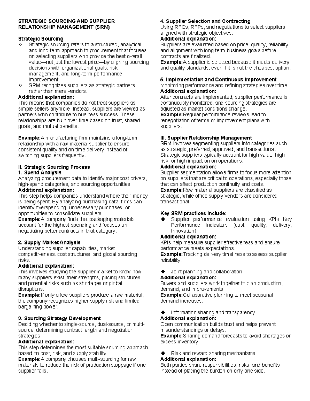 SCM3 Strategic Sourcing & Supplier Relationship Management Guide - Studocu