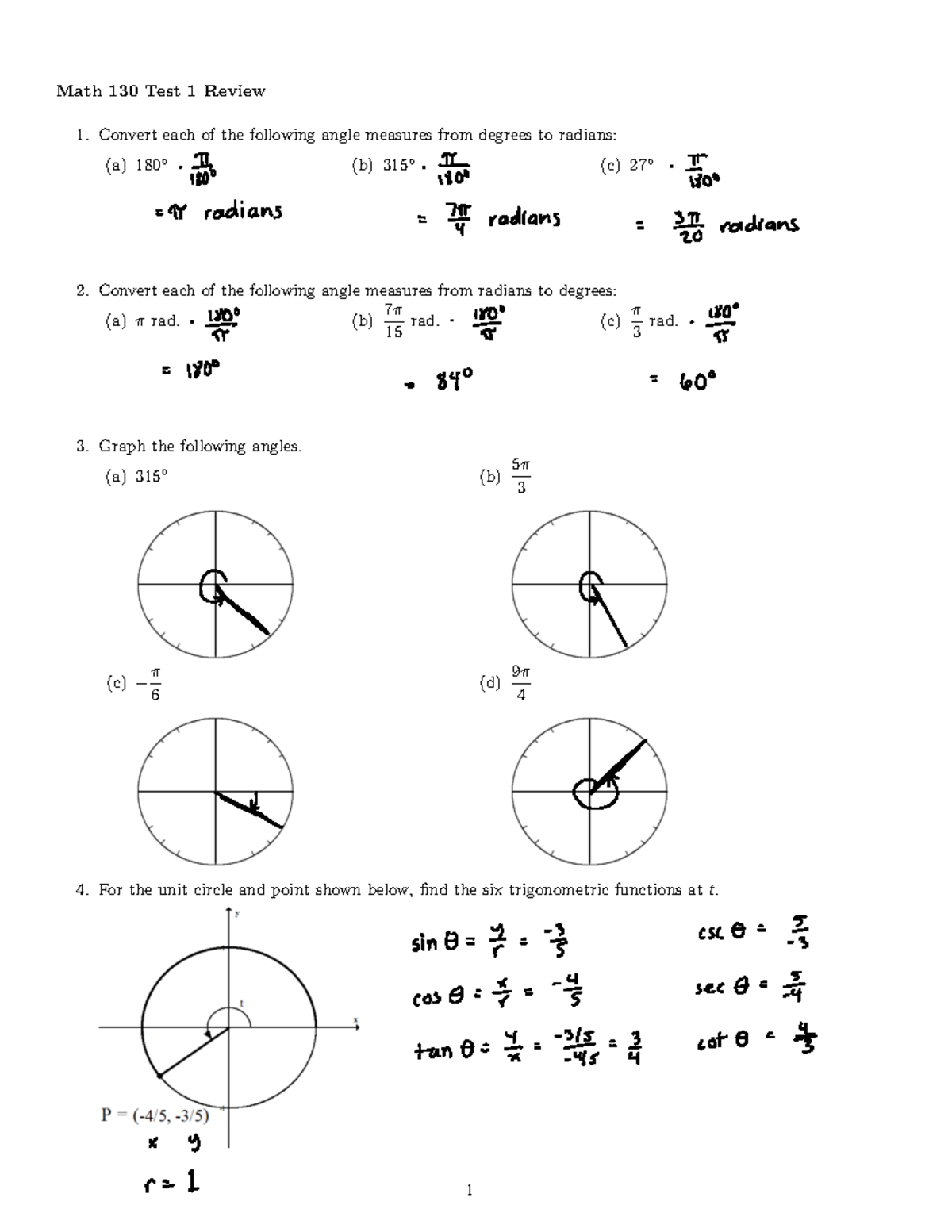Math 130 Test 1 Review 4.1-5.3 solutions - Math 130 Test 1 Review 1 ...