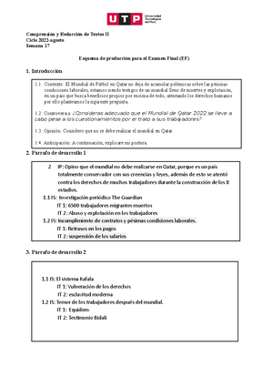Trabajo Final EXAMEN - UNIVERSIDAD TECNOL”GICA DEL PER⁄ Curso: ComprensiÛn y RedacciÛn de Textos ...