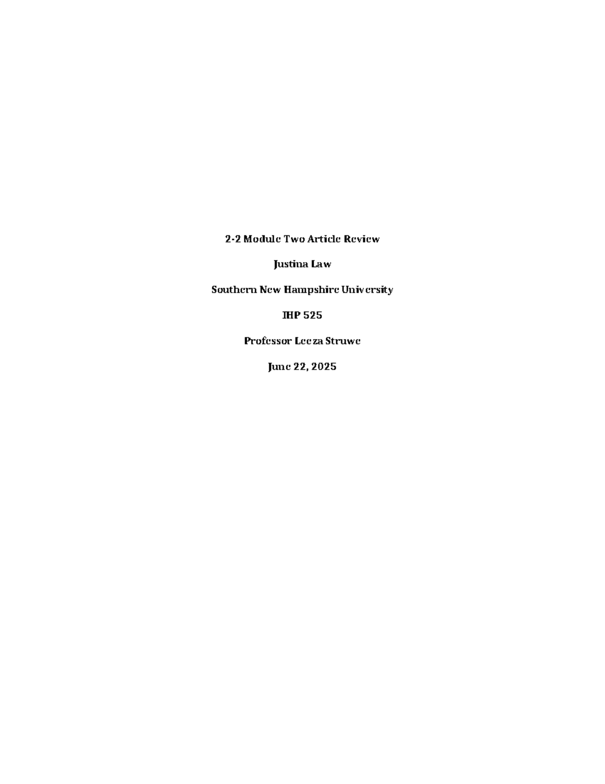IHP 525 Module 2 Article Review: Mindfulness & Stress in Healthcare ...