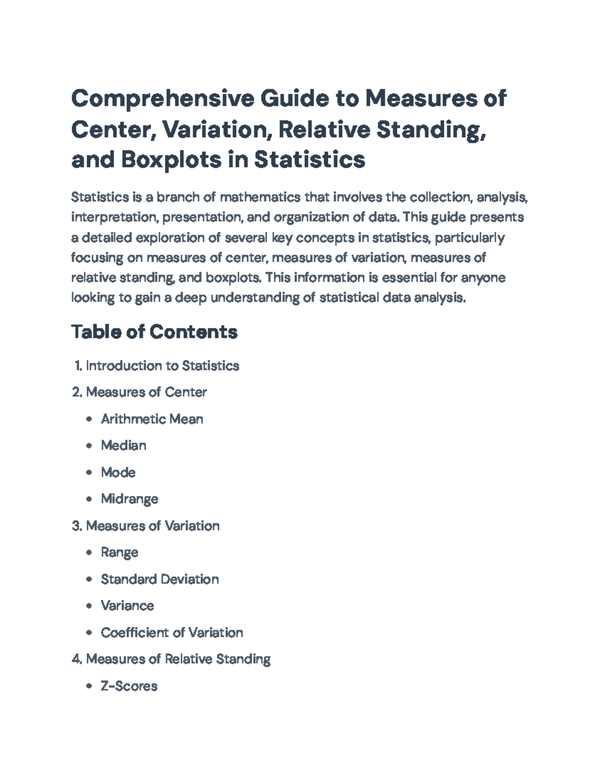 Statistics 101: Measures of Center, Variation, & Boxplots Guide ...
