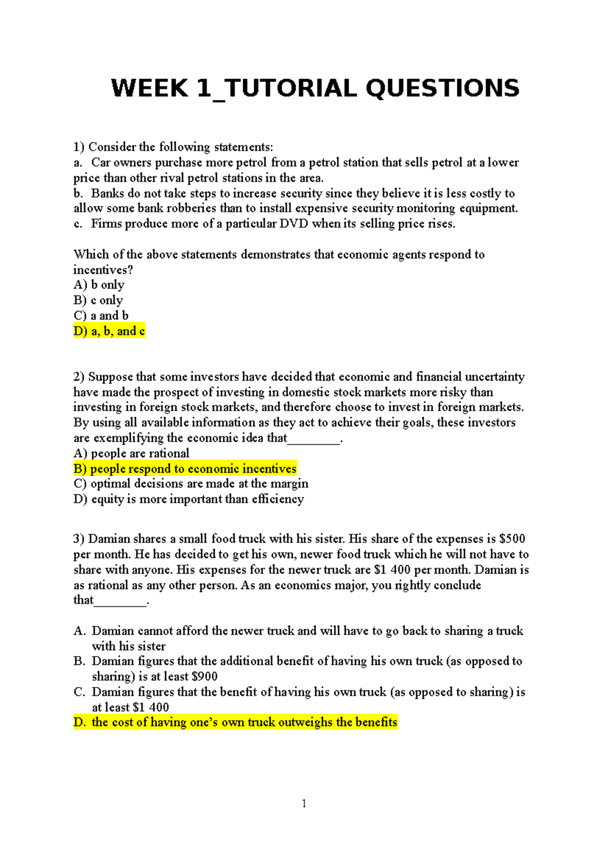 Week 1 Tutorial Questions-1 - WEEK 1_TUTORIAL QUESTIONS 1) Consider the ...
