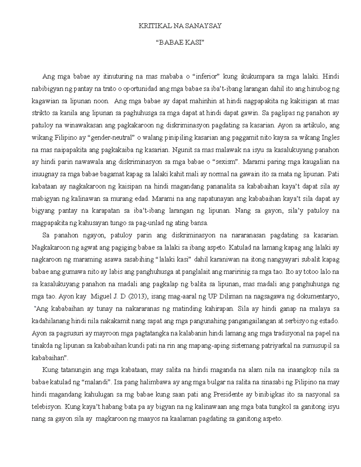 Survey Questionnaire Tagalog - BSN 3A Fernandez - Contreras - Opis ...