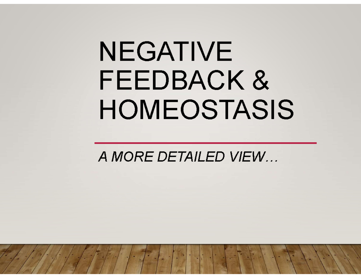 General Biology (BIO101) Lecture on Negative Feedback & Homeostasis ...