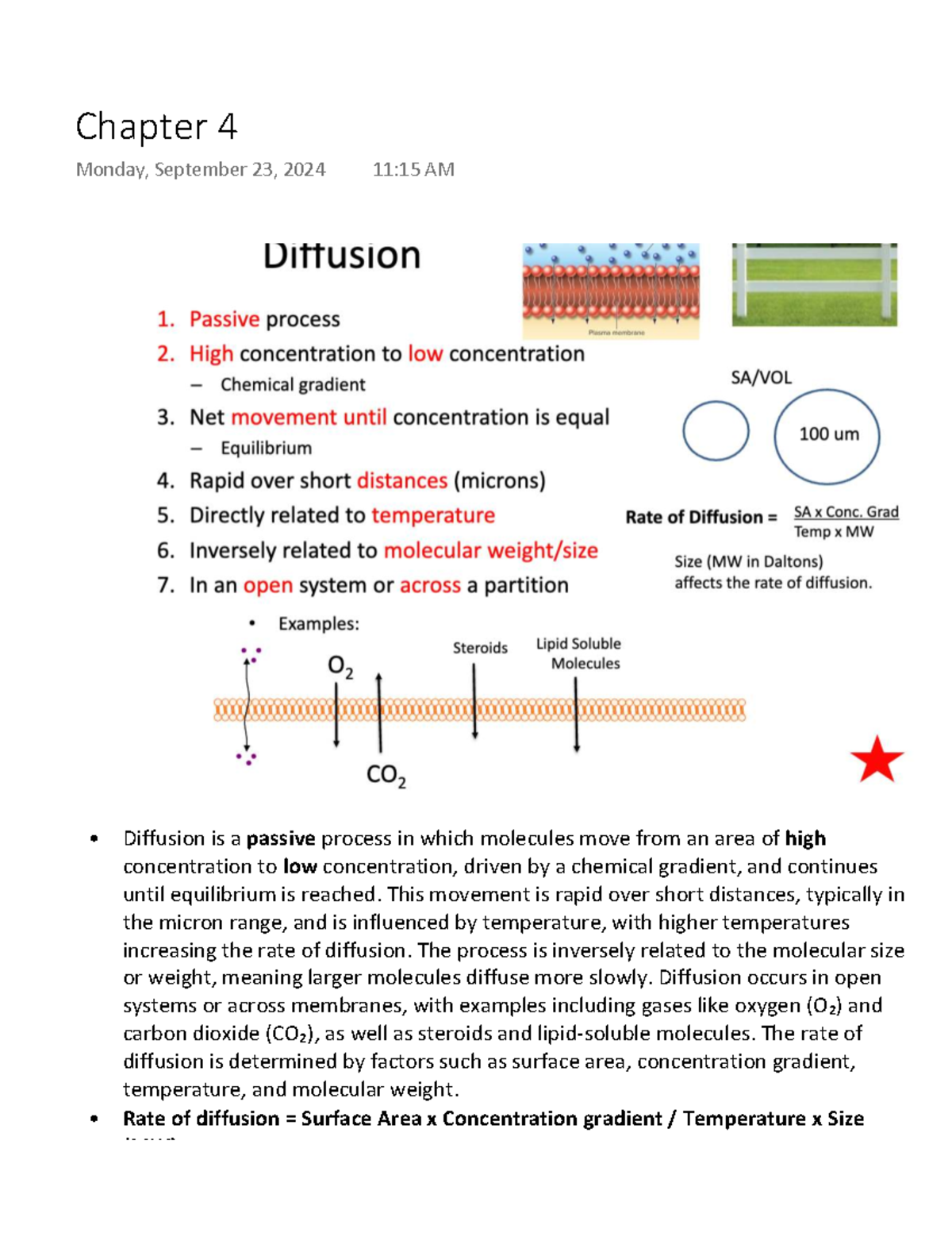 Chapter 4: Diffusion, Osmosis, and Tonicity in Biological Systems - Studocu