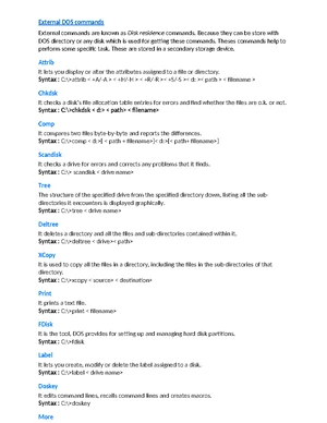 Internal DOS Commands: Syntax & Examples Guide - safbng - Studocu