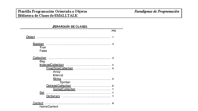 JERARQUÍA DE CLASES en Smalltalk: Plantilla y Métodos - Studocu