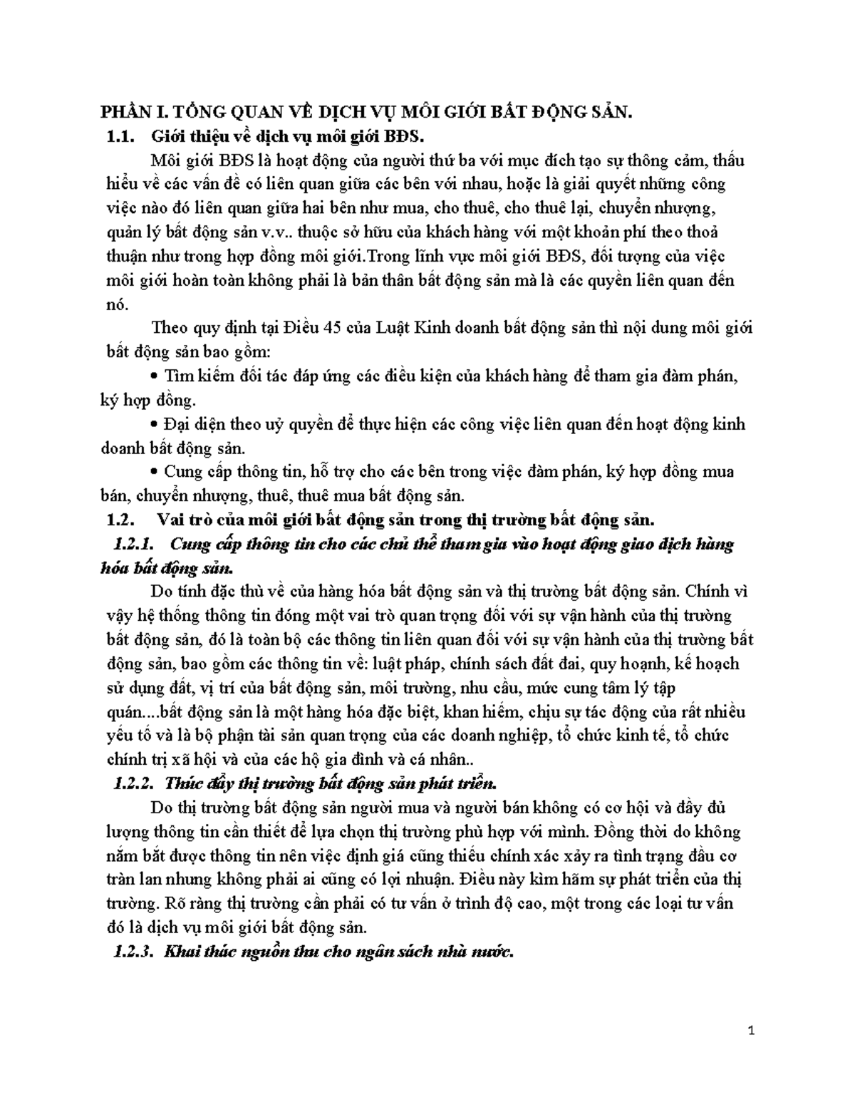 [123doc] - tong-quan-ve-dich-vu-moi-gioi-bat-dong-san - PHẦN I. TỔNG QUAN VỀ DỊCH VỤ MÔI GIỚI ...
