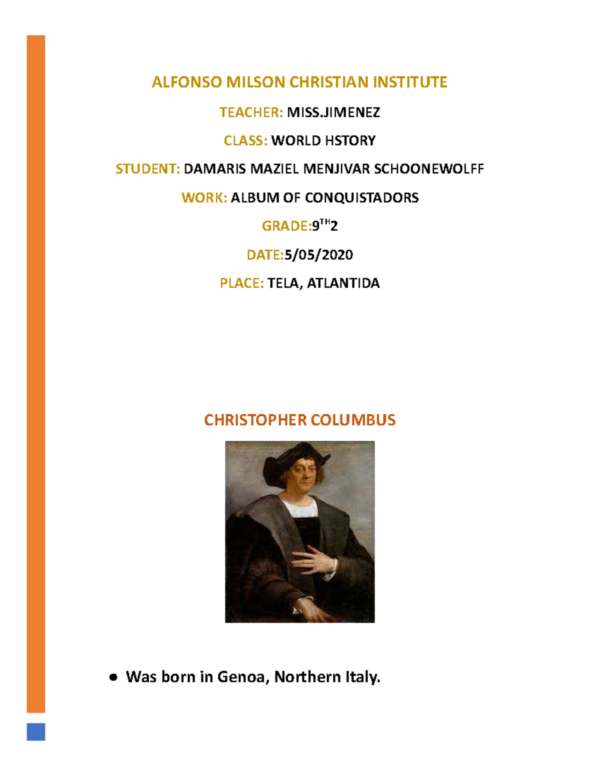 World History 2 - Album of Conquistadors Project - Studocu