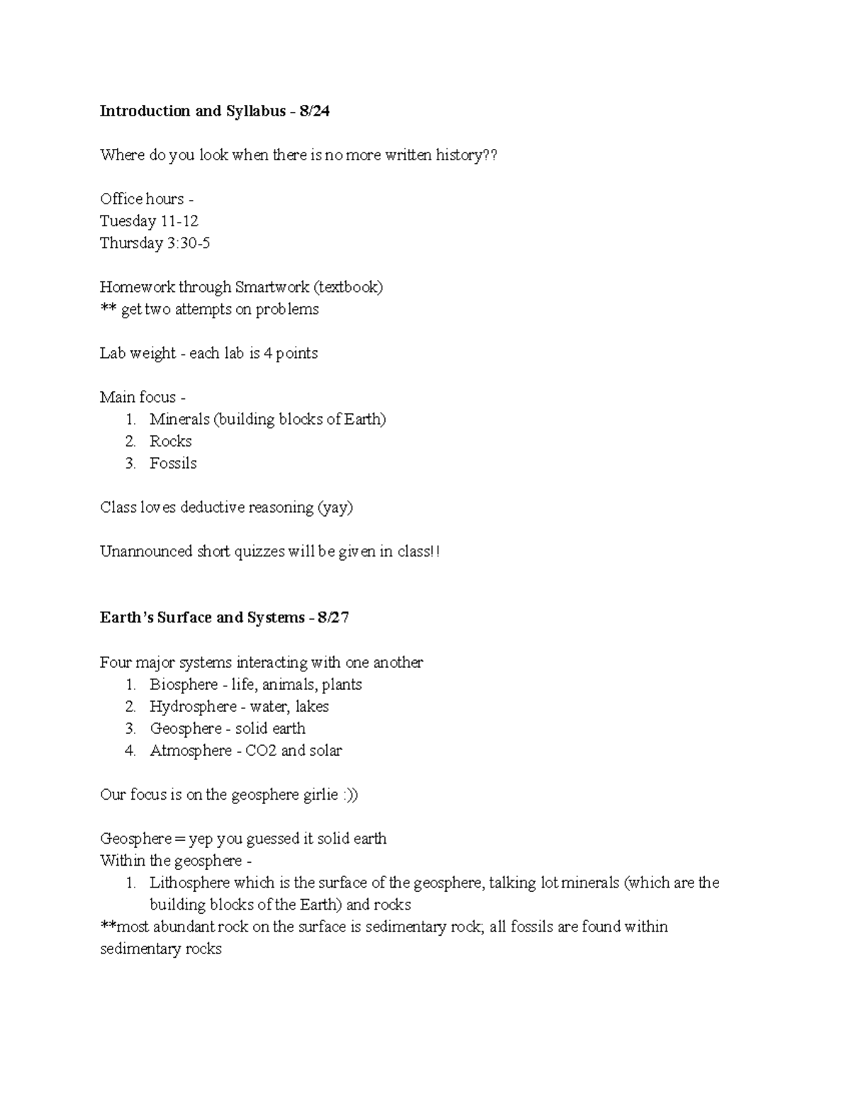 Exam 1 Study Guide: Earth Materials, Rock Types & Fossils (GEOL 101 ...