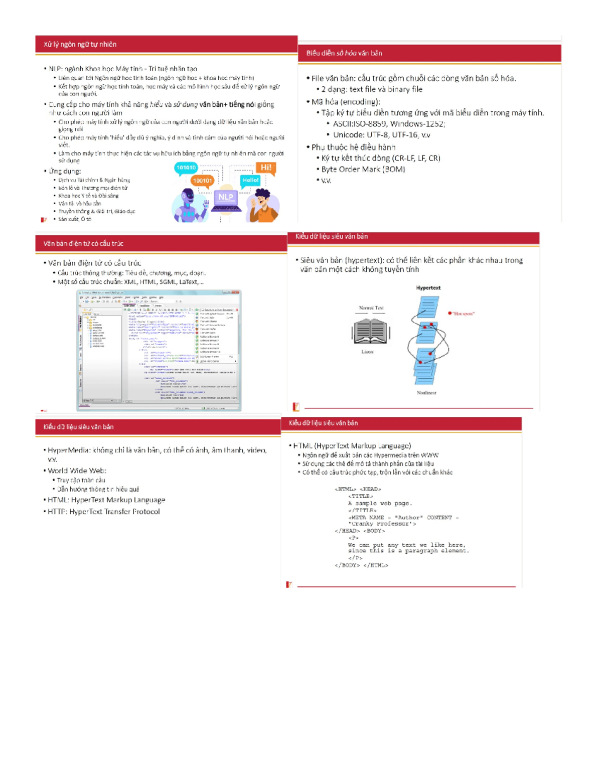 Tóm tắt lý thuyết xử lý văn bản và âm thanh trong NLP (HMT 101) - Studocu
