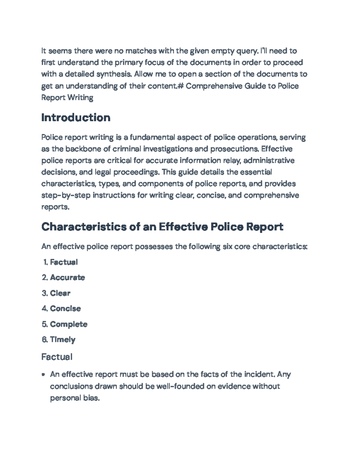 Comprehensive Guide to Police Report Writing (Course Code: POL101) - It ...