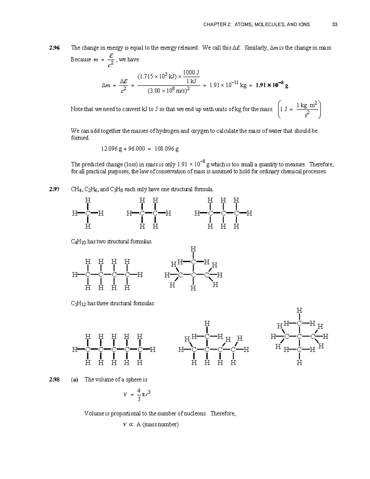 CHAPTER 2: ATOMS, MOLECULES, AND IONS - Chemistry Solutions (10th Ed ...
