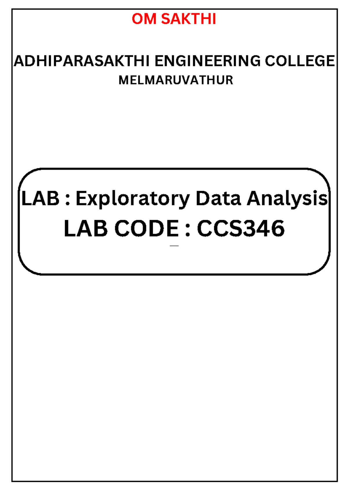 Exploratory Data Analysis Lab Manual (CCS) - Installation & Tools Guide - Studocu