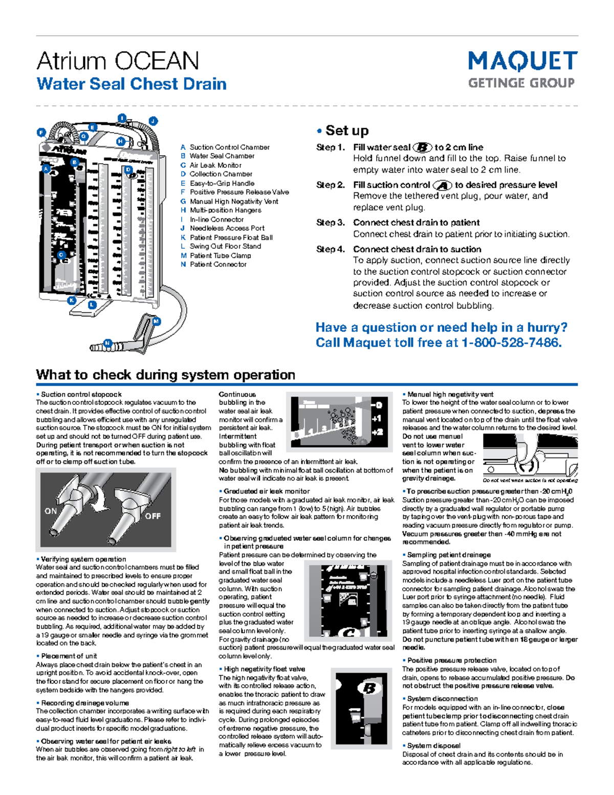 Water Seal Chest Drain Setup Instructions for Atrium OCEAN System - Studocu