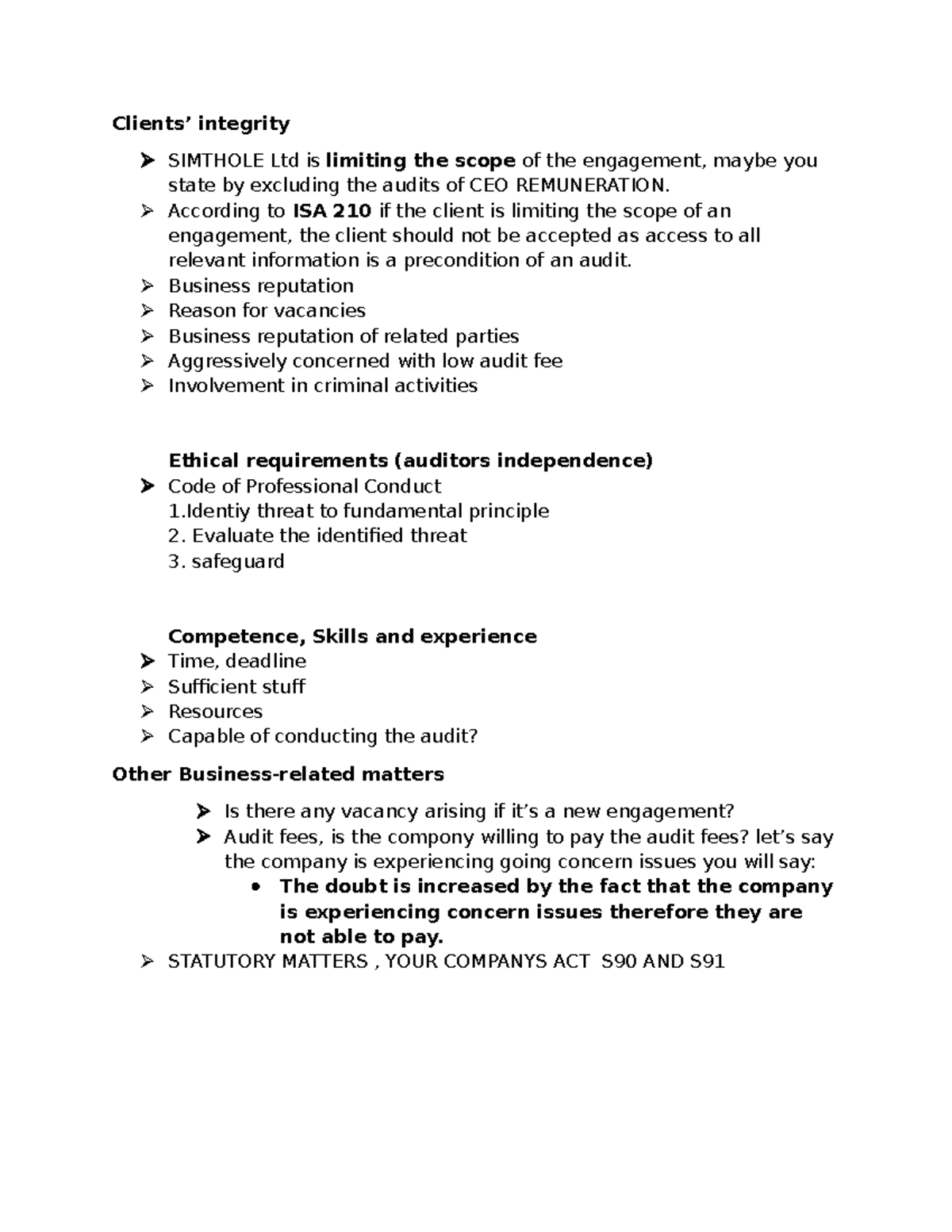 Pre-Engagement Considerations for ISA 210 Compliance - Studocu