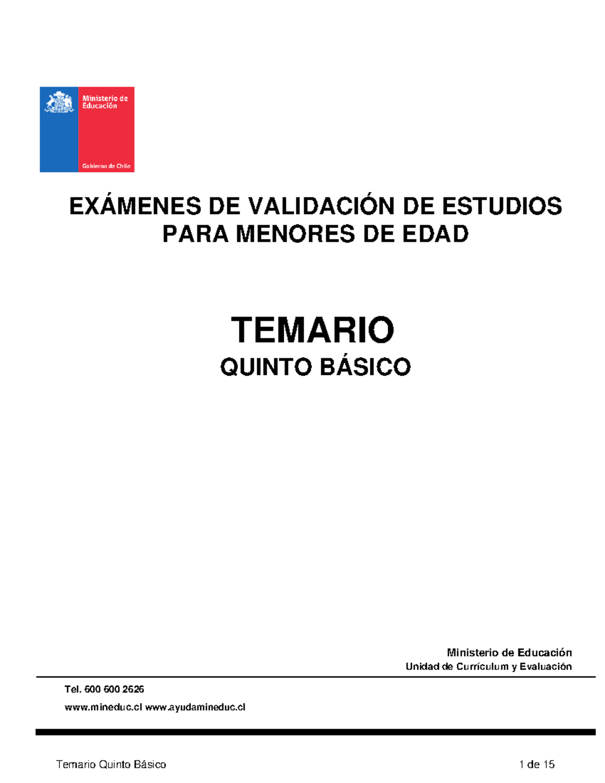 Temario Quinto Básico - Exámenes Libres 2024 y Objetivos de Aprendizaje - Studocu