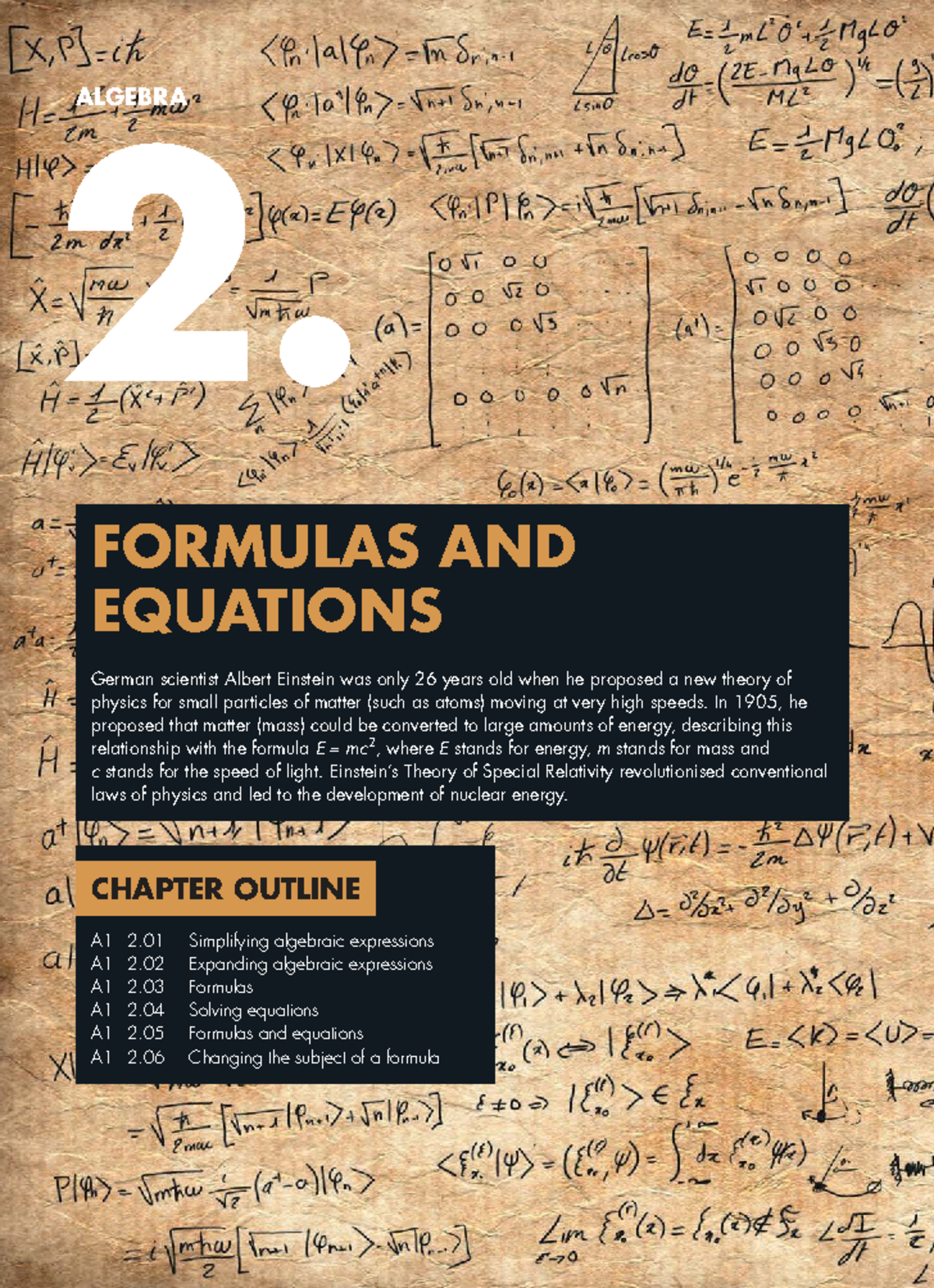 11NCM Chapter 2: Algebra Formulas and Equations Overview - Studocu