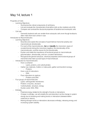 BIOL 112 - UBC - Biology Of The Cell - Studocu