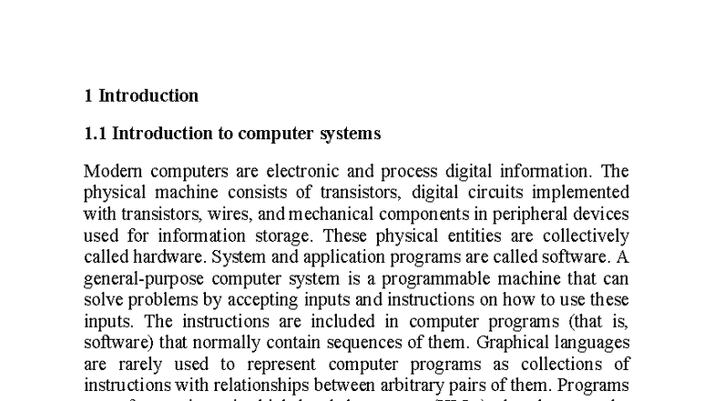 Lesson 1: Introduction to Computer Systems (CS 2025) - Studocu