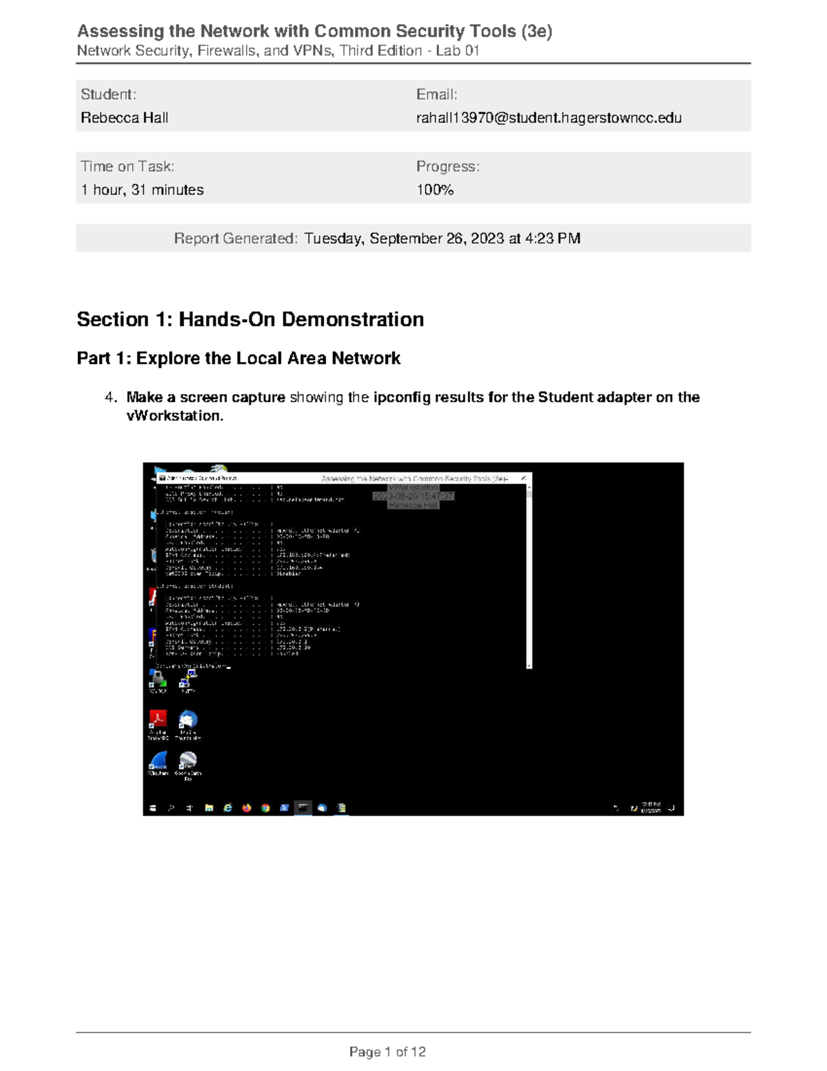 Network Security Lab 01: Hands-On Assessment with Tools - Studocu