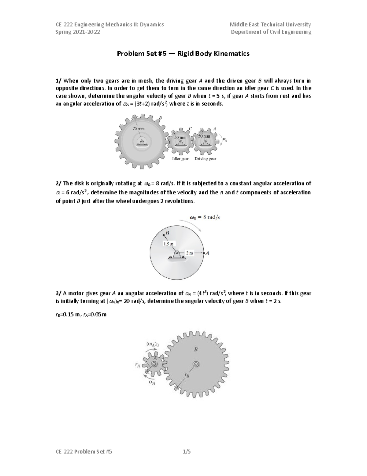 Problem Set #5: Rigid Body Kinematics (CIV 2021-2022) - Studocu