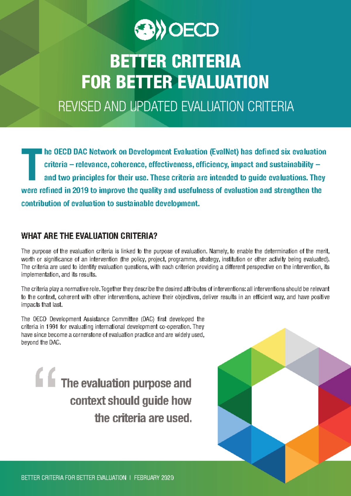 OECD DAC Evaluation Criteria: Revised Guidelines 2020 - Studocu