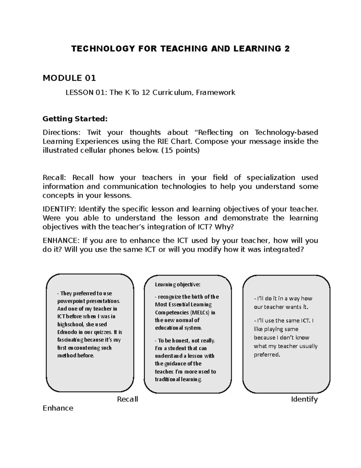 Technology FOR Teaching AND Learning 2 - TECHNOLOGY FOR TEACHING AND ...