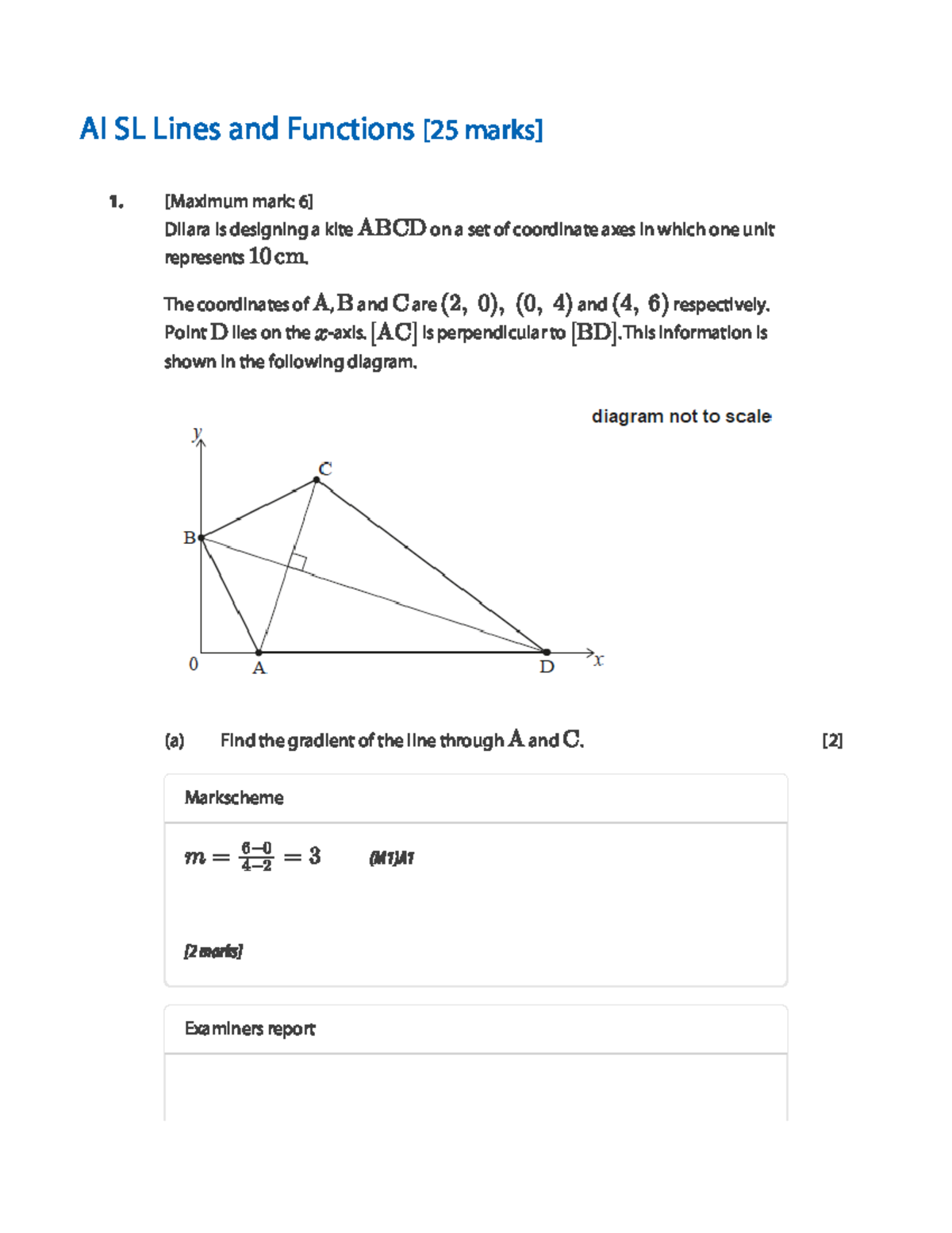 AI SL Lines and Functions: Gradient and Cost Analysis - Studocu