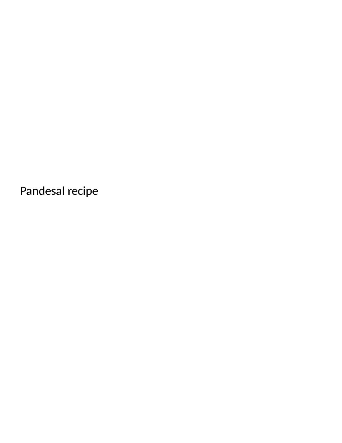 Pandesal recipe - Basic Foods/Nutrition - Studocu