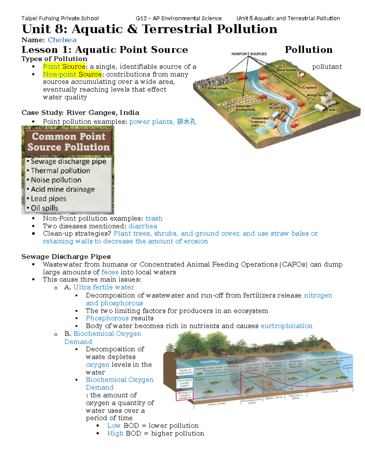 Unit 8 Aquatic and Terrestrial Pollution Guided Notes ST - Unit 8 ...