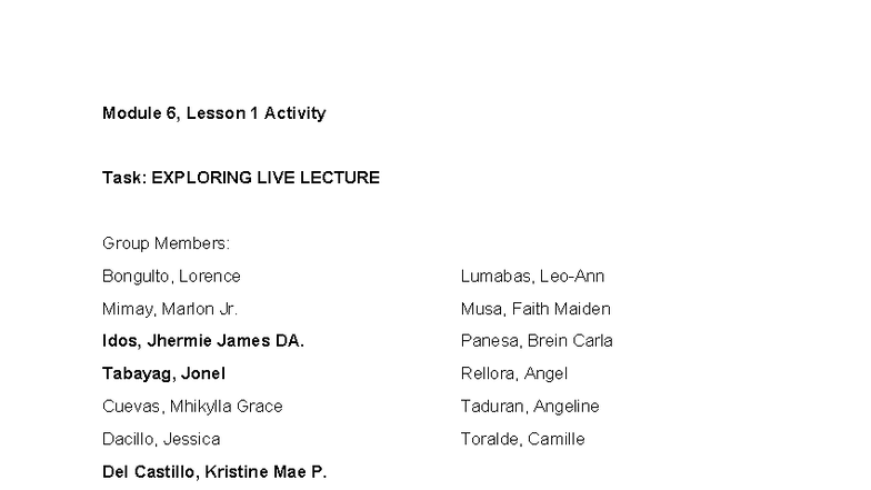 Module 6, Lesson 1: Live Lecture on News Report Features - Studocu