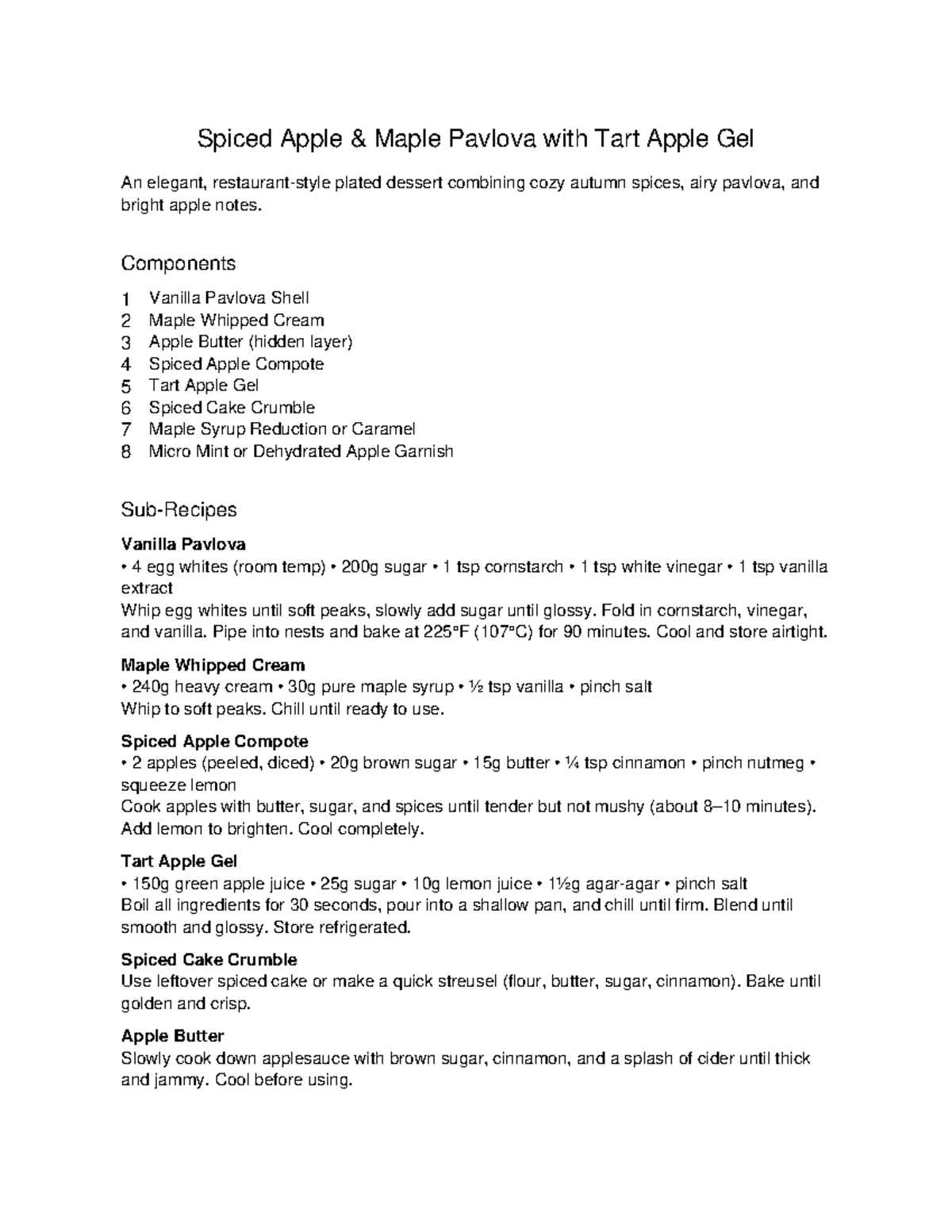 Spiced Apple Maple Pavlova Recipe: A Cozy Autumn Dessert - Studocu