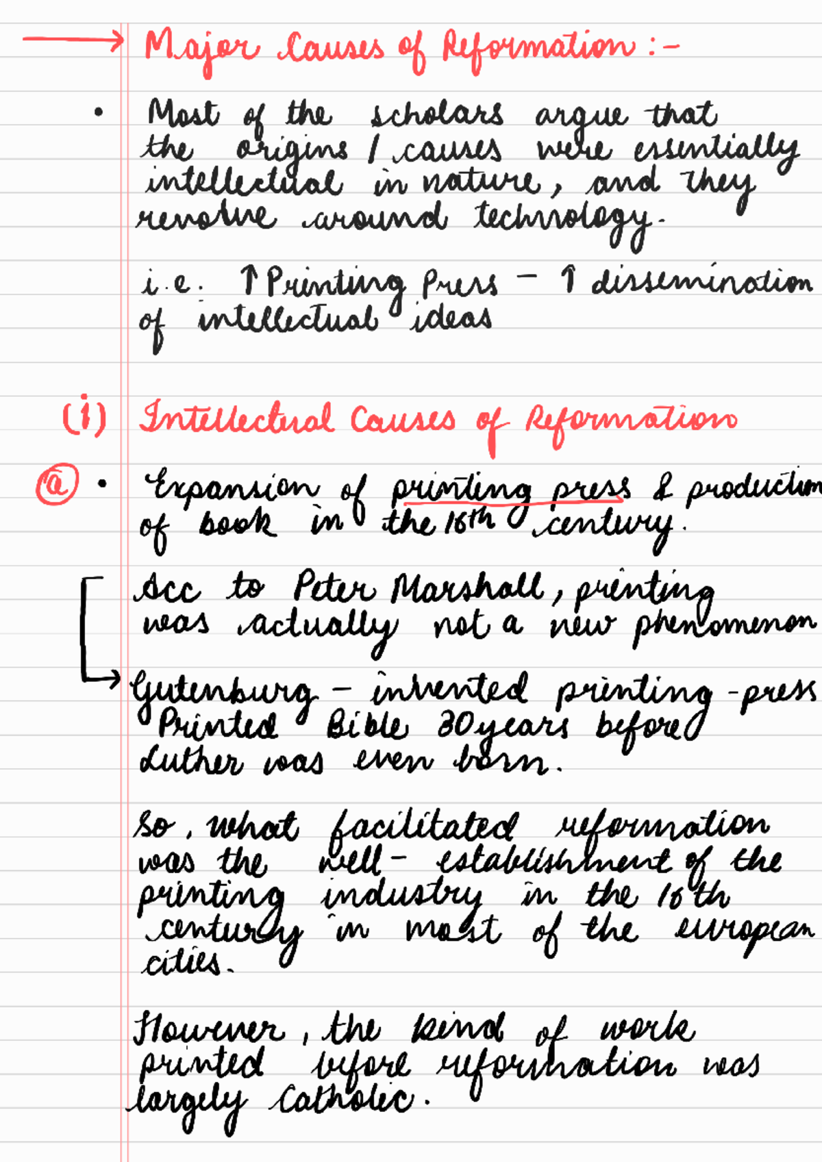 Notes on Major Causes of the Reformation - Lecture 241115 135243 - Studocu