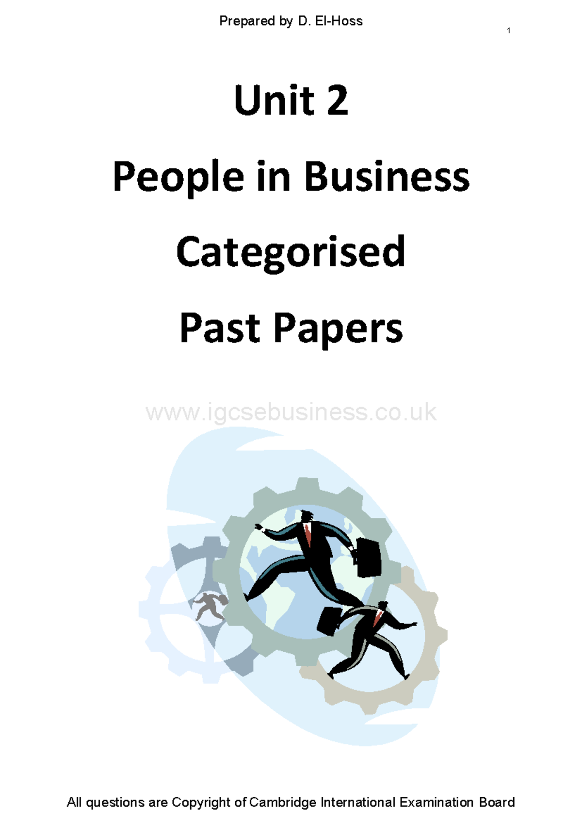 Unit 2 IGCSE Business Past Papers: Organisational Structures ...