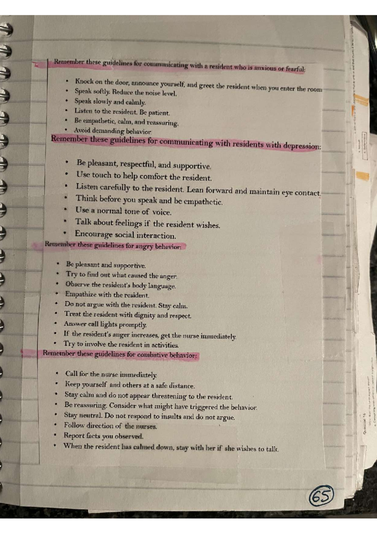 Guidelines for Communicating with Anxious Residents (FOC 65) - Studocu