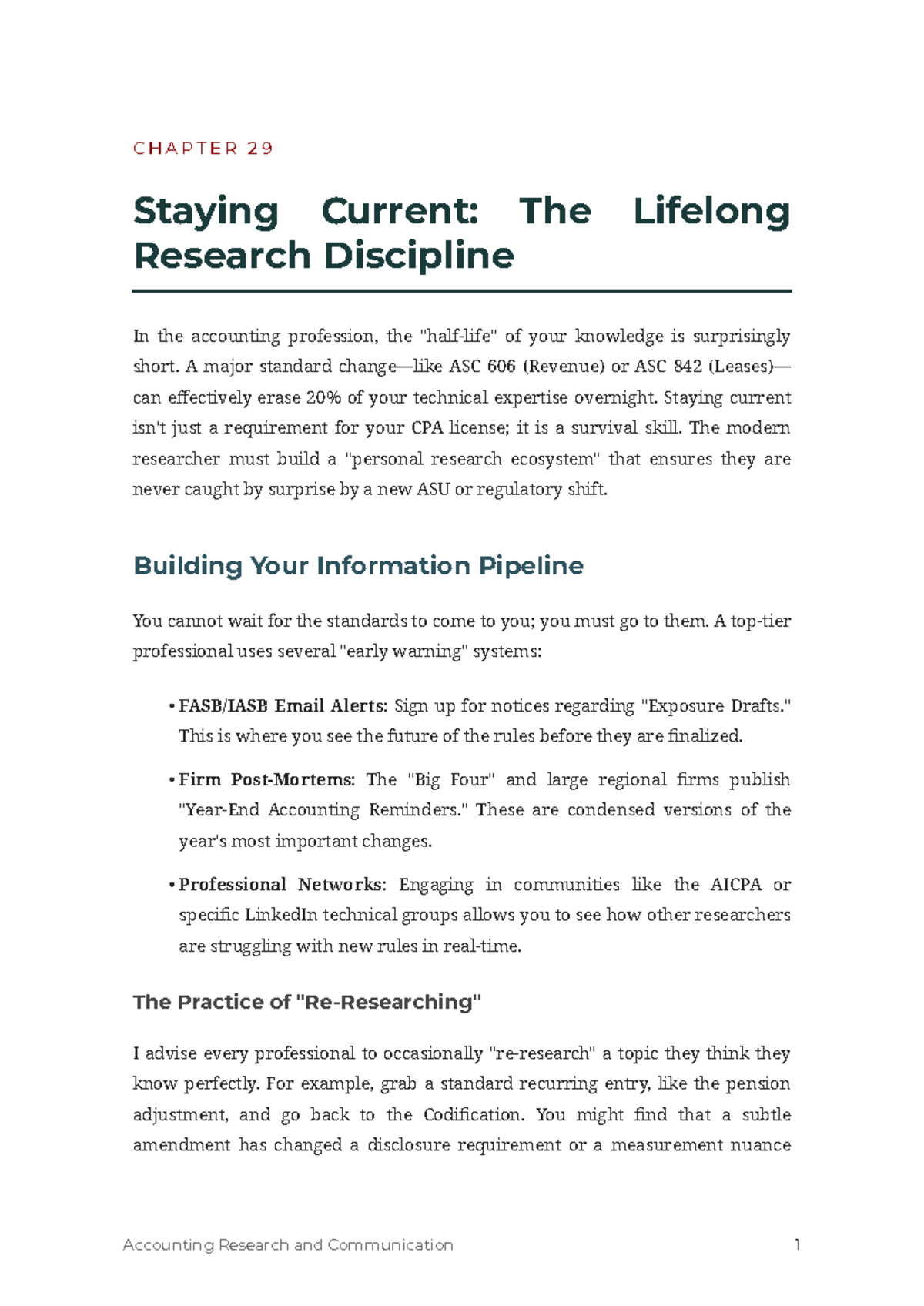 CHAPTER 29: Staying Current in Accounting Research and Standards - Studocu
