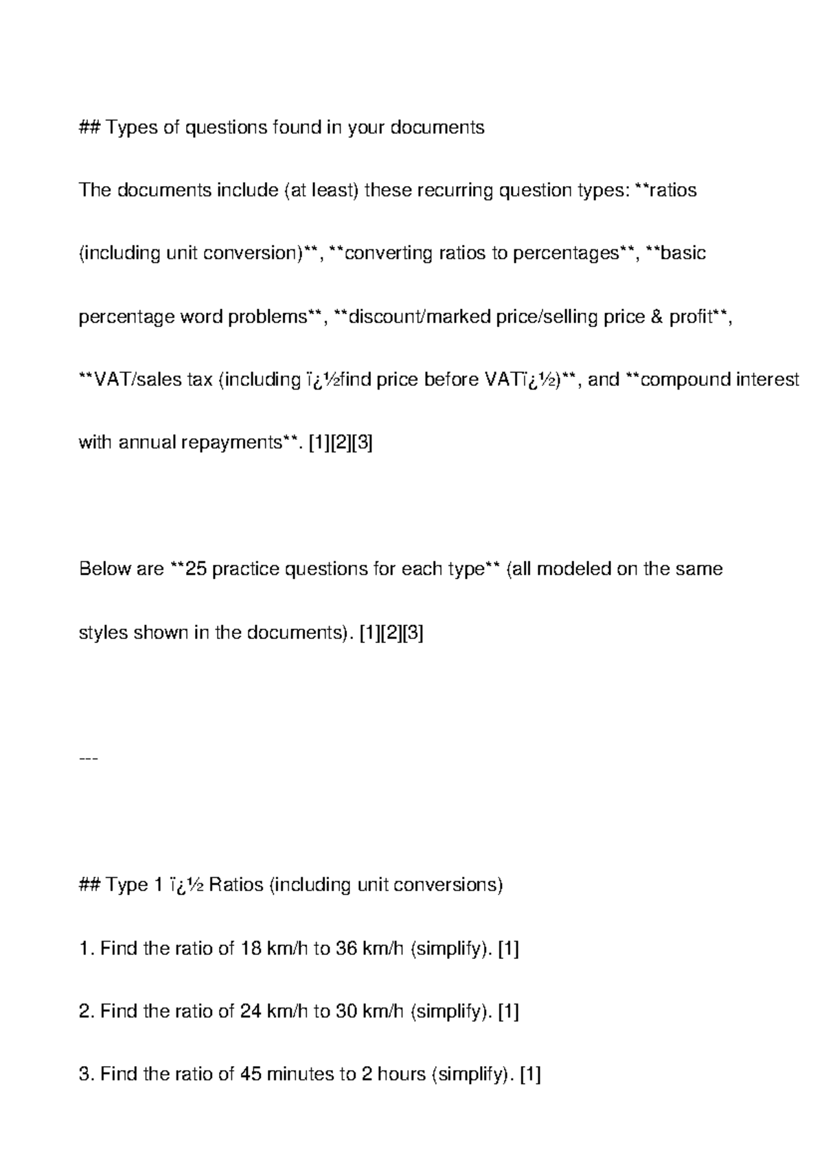 Types of Questions in 8 Maths: Comparing Quantities Practice - Studocu