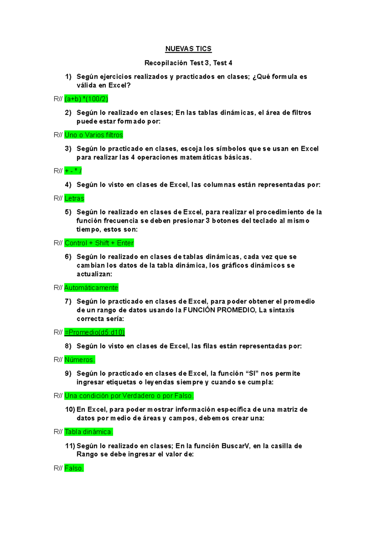 Nuevas Tics Test3 y 4 - Test 3 y 4 - NUEVAS TICS Recopilación Test 3 ...