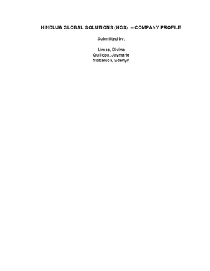 HGS Company Profile: Overview, History, and Future Outlook - Studocu
