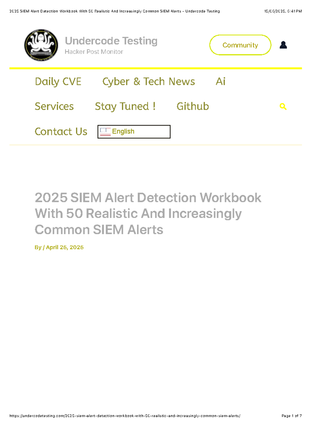 2025 SIEM Alert Detection Workbook: 50 Common Alerts for Cybersecurity ...