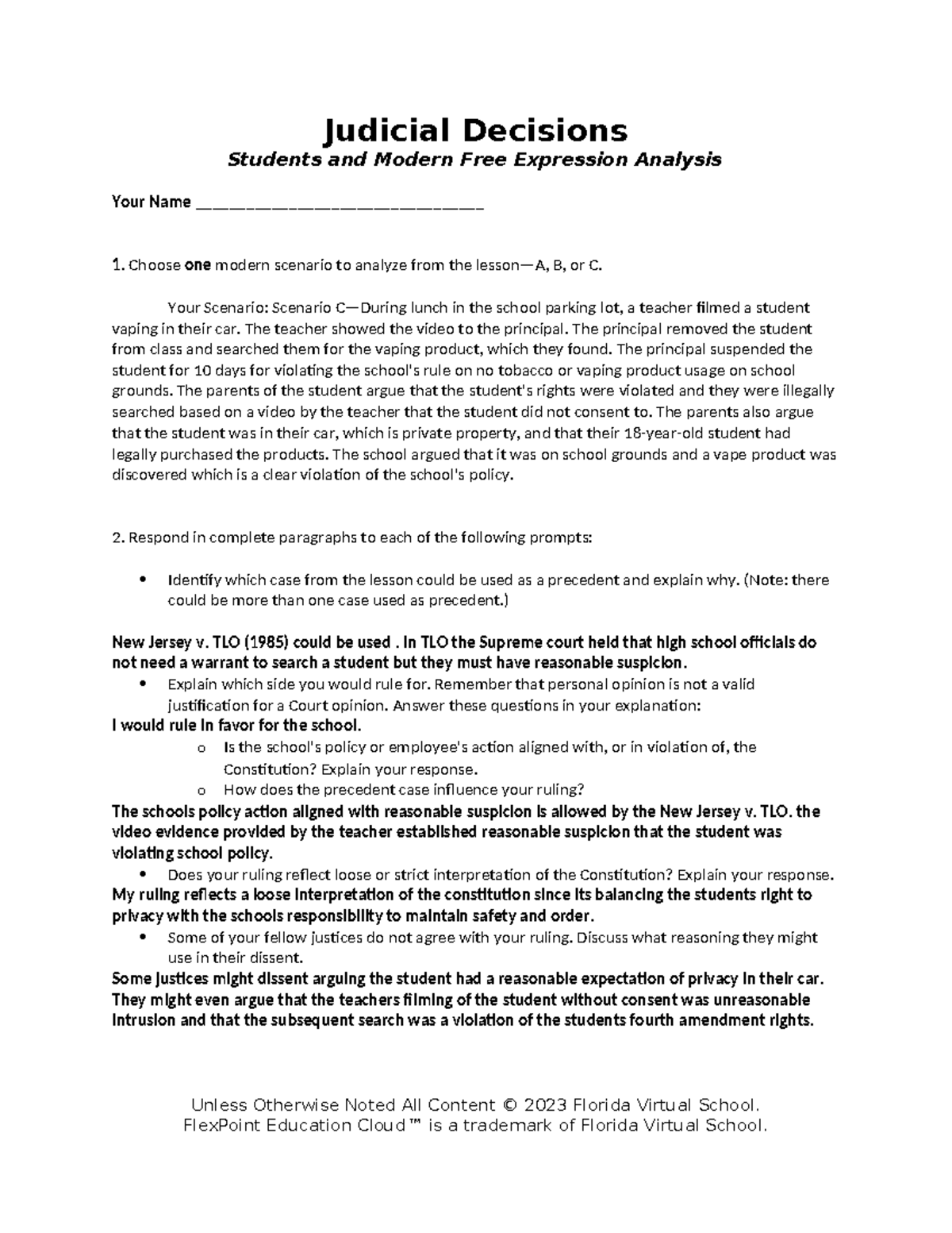 Judicial Decisions Analysis: Modern Free Expression & Student Rights ...
