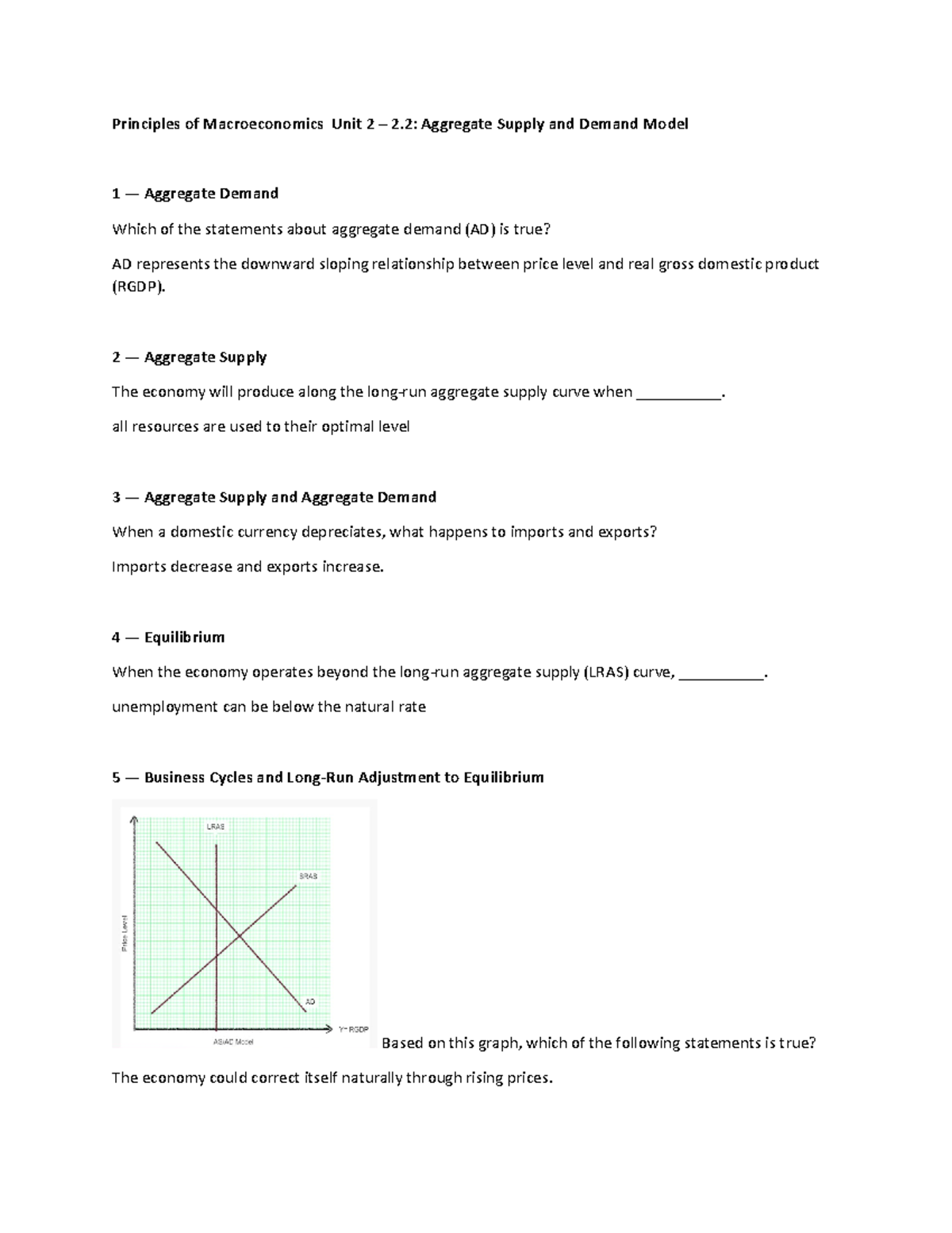 Sophia Pathways: Principles of Macroeconomics Unit 2.2 - Aggregate Supply & Demand - Studocu