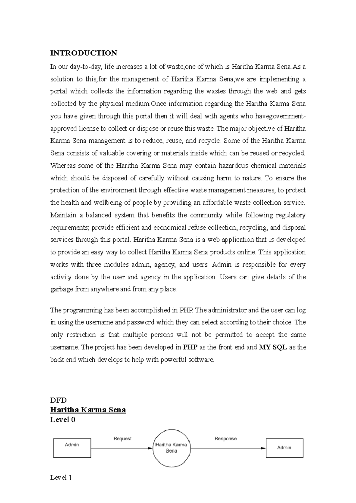 DFD and UML Diagrams for Haritha Karma Sena Waste Management System ...