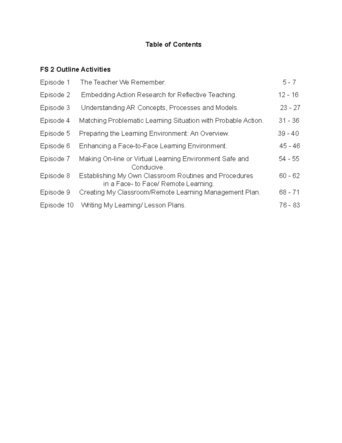 FS 2 Set 1 - Engaging in FS Activities and Action Research Insights ...