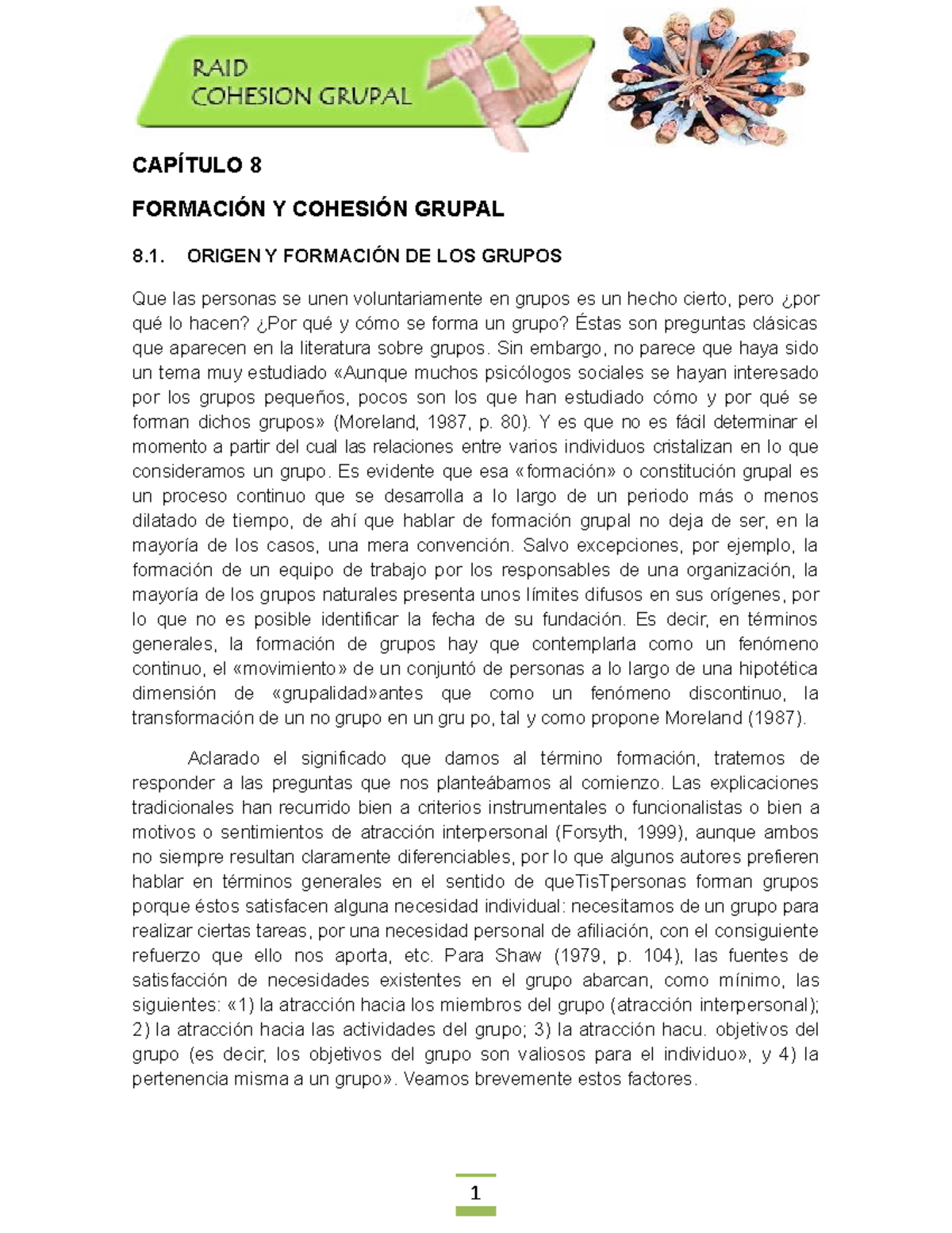 Formación y Cohesión Grupal en Unidad II: Un Análisis Detallado - Studocu