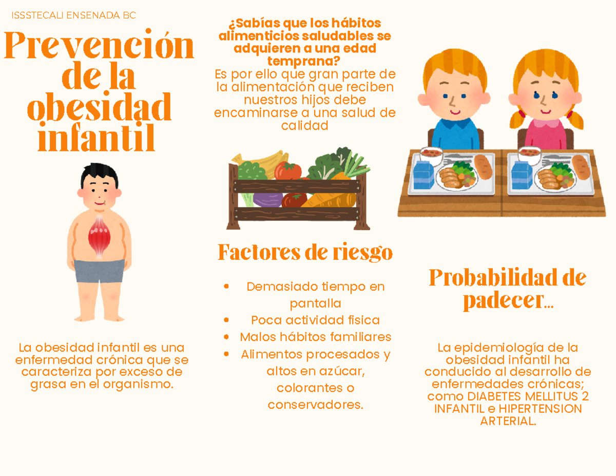 Triptico de prevencion de obesidad infantil, prevalencia de obesidad en ...